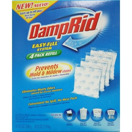 DampRid FG92 Moisture Absorber Easy-Fill System Refill, 4-10.5-Ounce ...