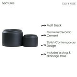 Porto Plant Pots - Matt Black Ceramic Jar Design Plant Pots Indoor ...