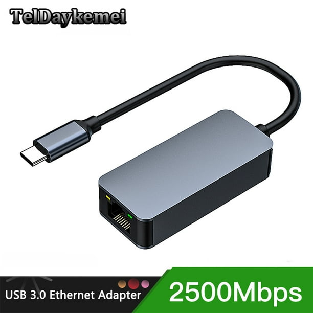 2500Mbps USB C Type-C Ethernet To RJ45 2.5G USB 3.0 Wired Adapter ...