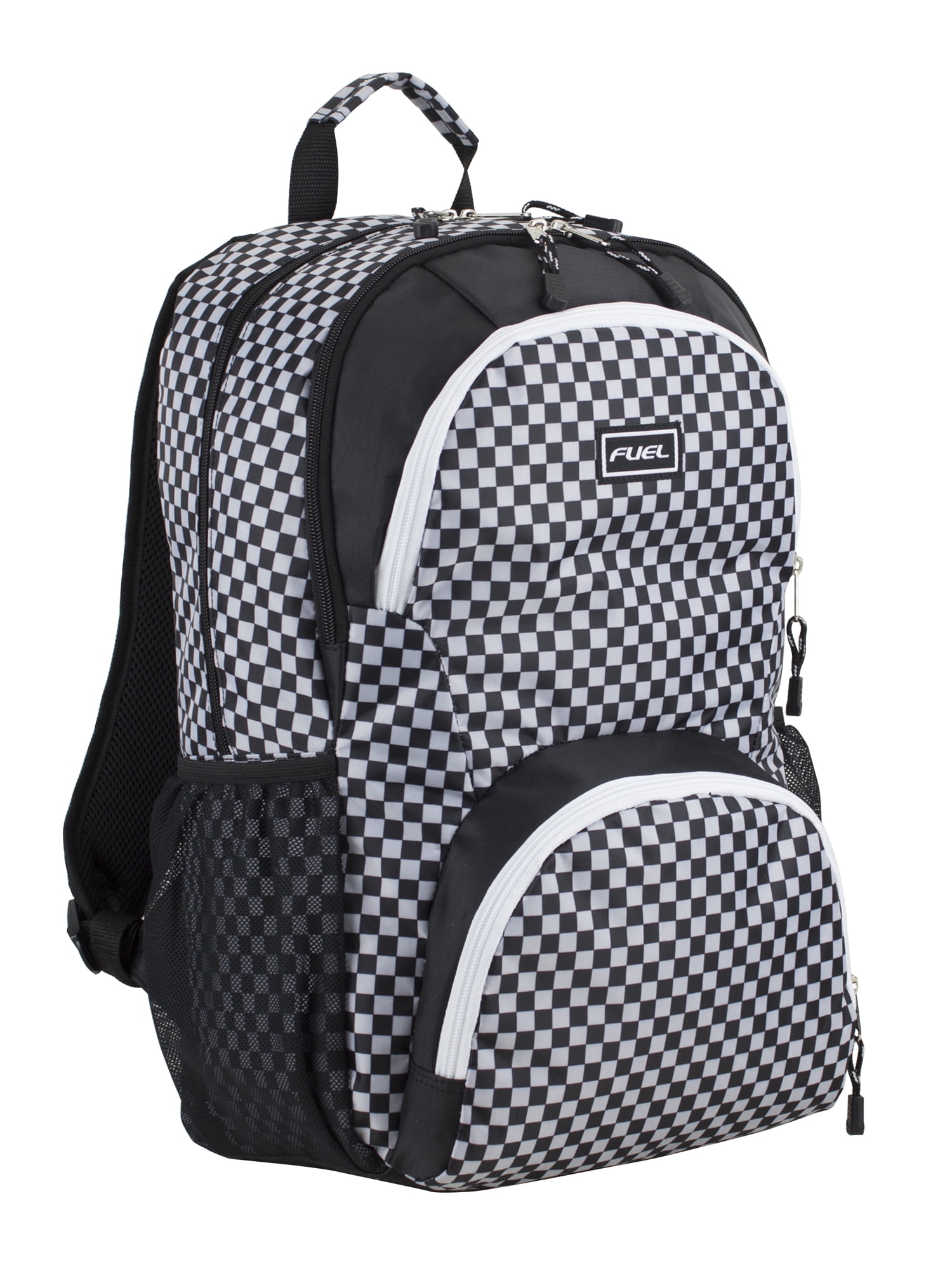 Fuel Unisex Valiant Backpack, Black White Checkered - Walmart.com