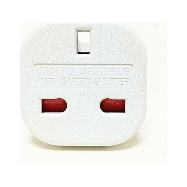 Travel Adapter - British 3 Pin White - UK Standard Plug to European ...
