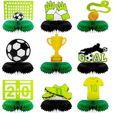 9pcs Soccer Honeycomb Centerpieces, Soccer Centerpieces for Tables ...