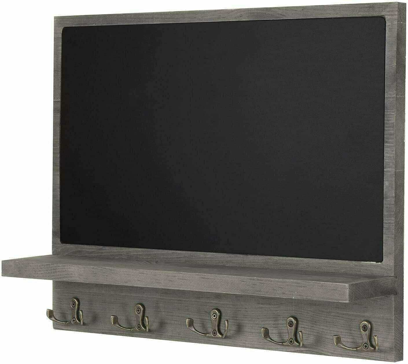 Wall Mounted Entryway Chalkboard Message Board Blackboard w/Shelf Key ...