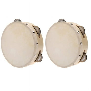 Tambourine Double Row Metal Jingles Bell Hand Held Percussion Half Moon ...