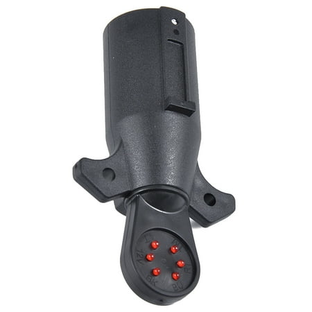 Wweixi 7 Way Round RV Trailer Light Connector Adapter Plug + Socket ...