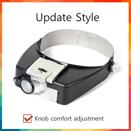 New 10X Headband Magnifier Glasses Helmet Style Loupe Lens LED Lights ...