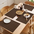 Brown Turquoise Cotton Linen Placemats Set of 8, Vintage Minimalist ...