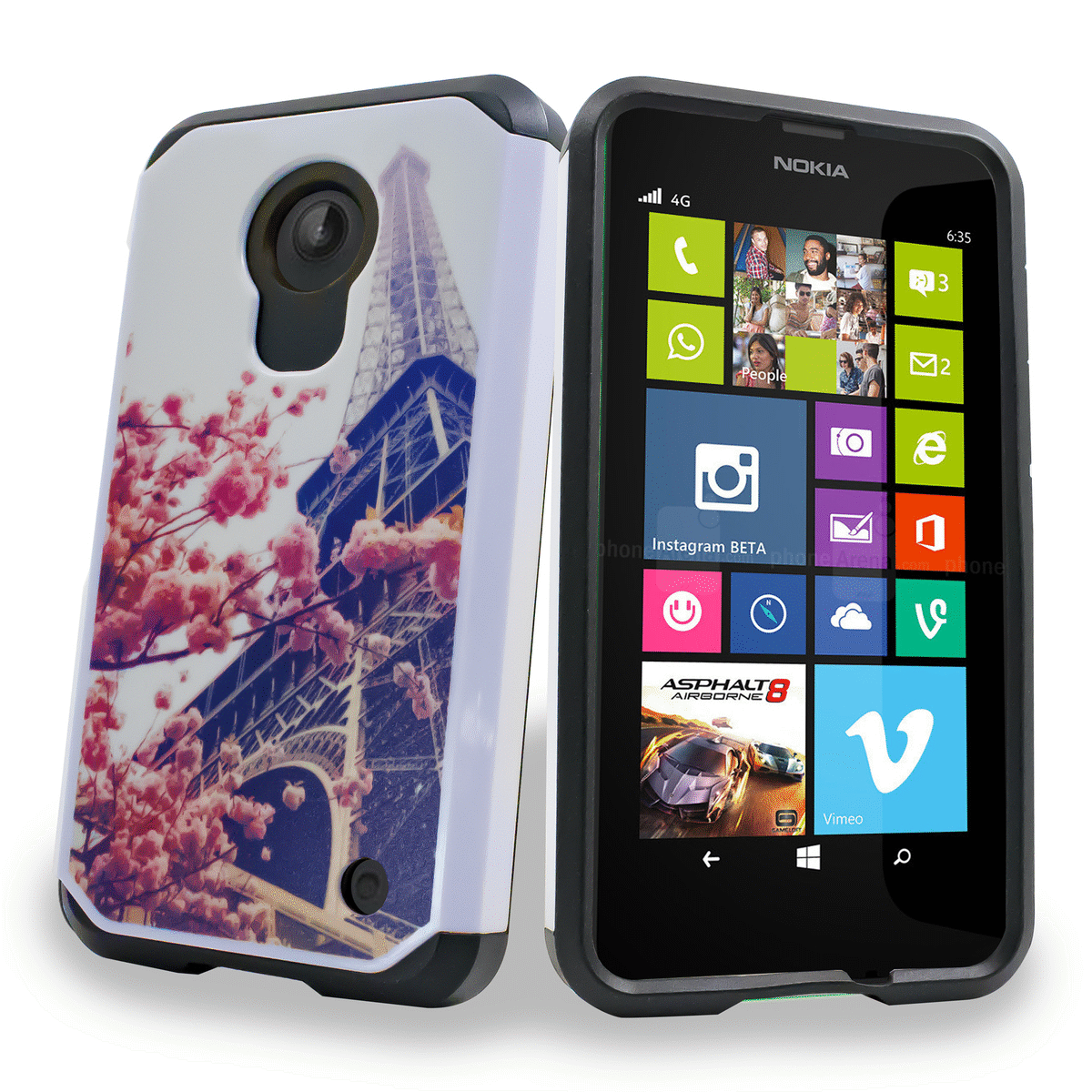for 4.5" Microsoft Lumia 635 630 RM-975 Phone Case Slim Hybrid Dual ...