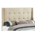 Linon Luxe Full/Queen Headboard, Natural Linen with Tufted Accents ...