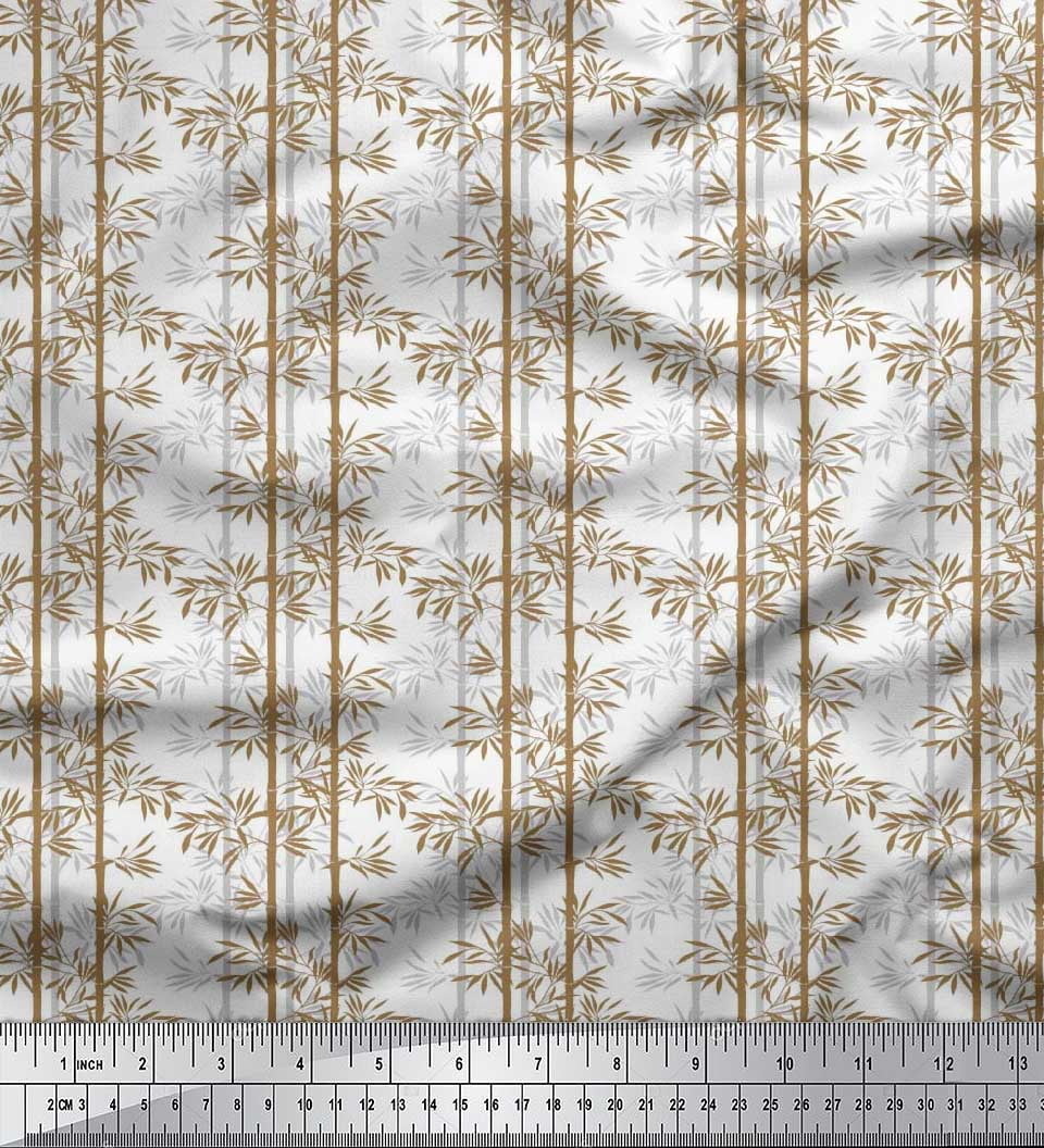 Soimoi Velvet Fabric Bamboo Tree Print Fabric by Yard 58 Inch Wide ...