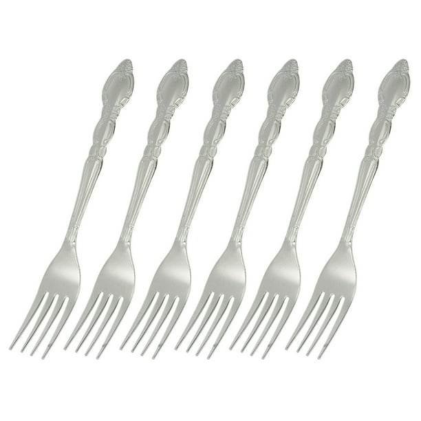 6 Pc Heavy Duty Dinner Forks Stainless Steel Table Flatware Set ...