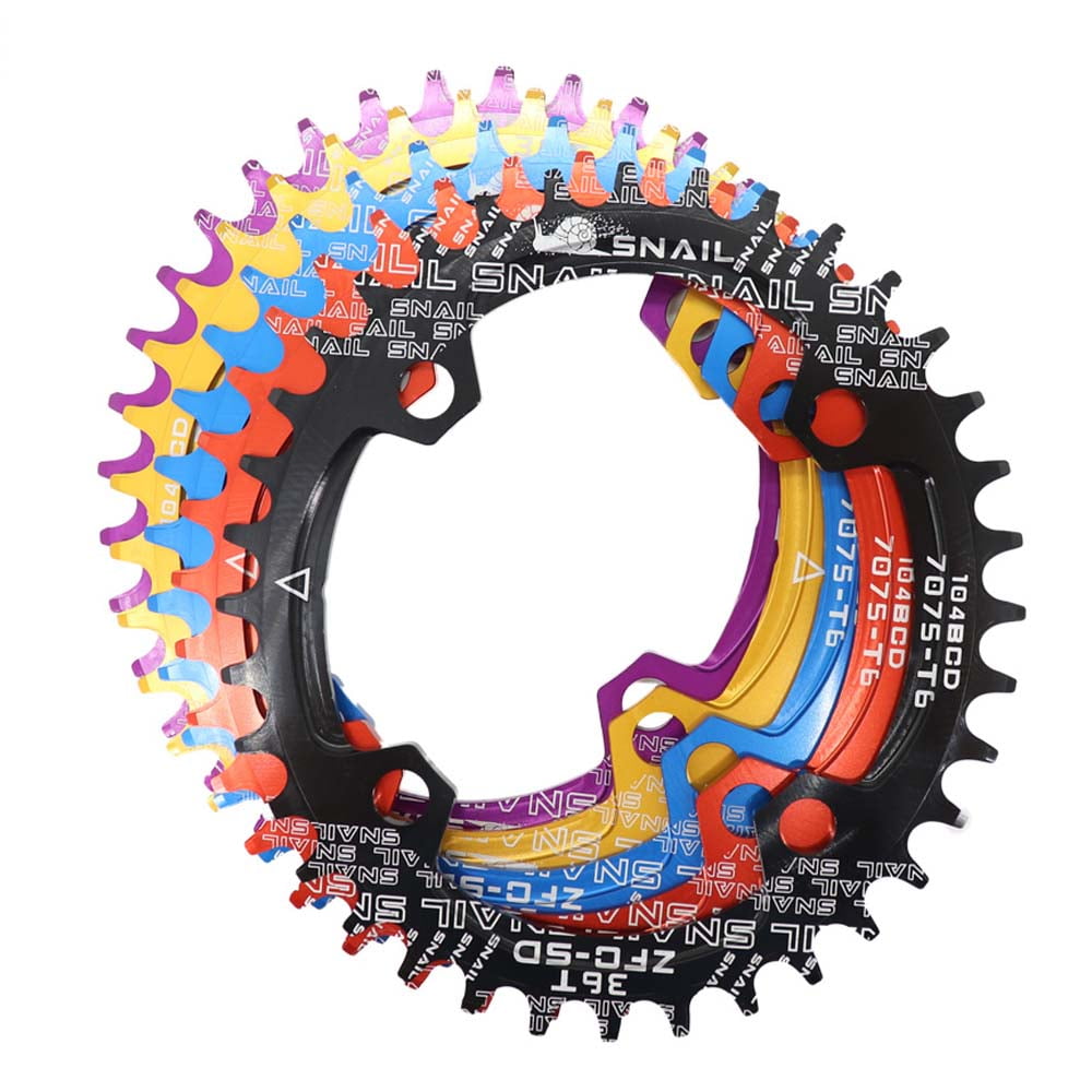 SNAIL Oval Chainring 104BCD Narrow Wide Tooth Single Ultralight Plate for MTB Mountain Bike Road ...