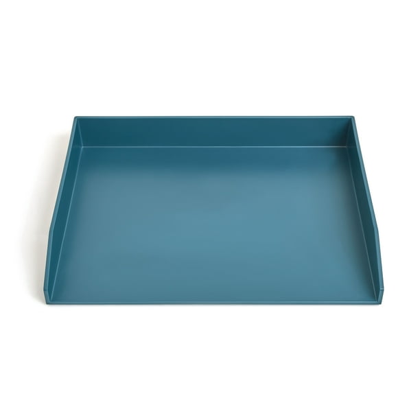 TRU RED Side Load Stackable Plastic Letter Tray, Teal TR55294 - Walmart ...