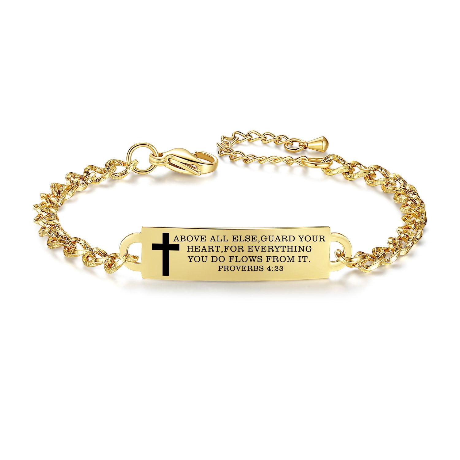 Bible Verse Bracelet Faith Christian Adjustable Gold Mantra Quotes ...