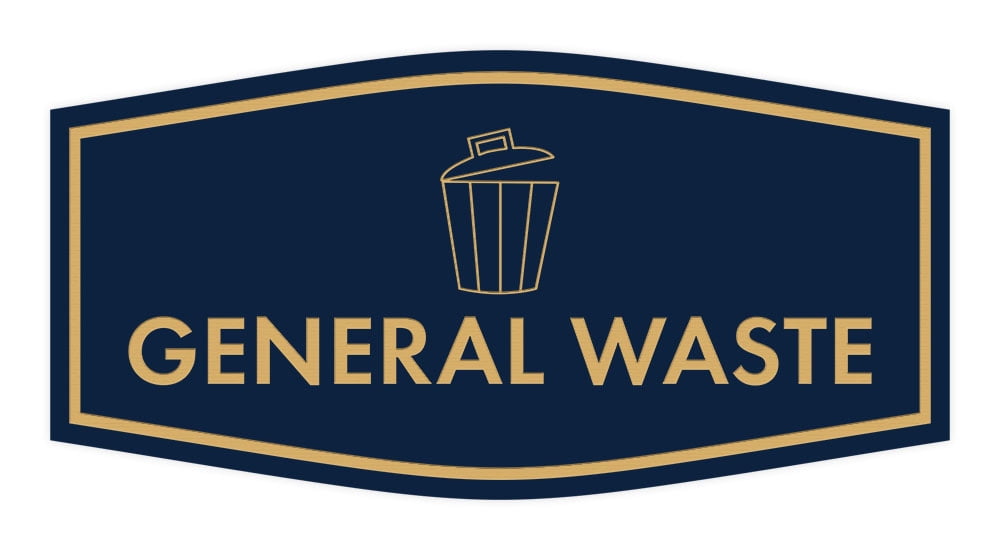 Fancy General Waste Sign (Navy Blue/Gold) - Small - Walmart.com