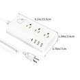 Kchsji US Standard 2500W Power Strip, 3 Outlets & 4 USB Ports, Surge ...