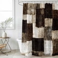 Black Brown Lattice Patchwork Shower Curtain Set - Small 36" x 72 ...