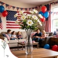 3 Pcs Patriotic Tricolor Pansy Artificial Flower, Independence Day Faux ...
