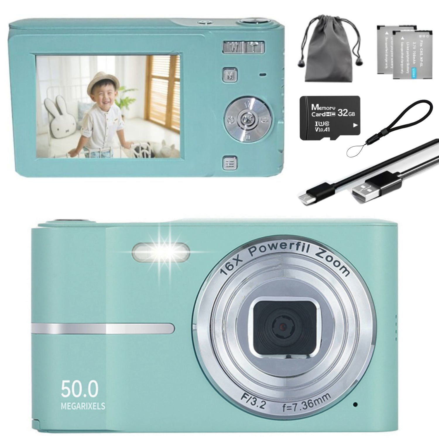 MAKATA Appareil Photo Numérique Compact 50MP Zoom 16X HD 1080P ...