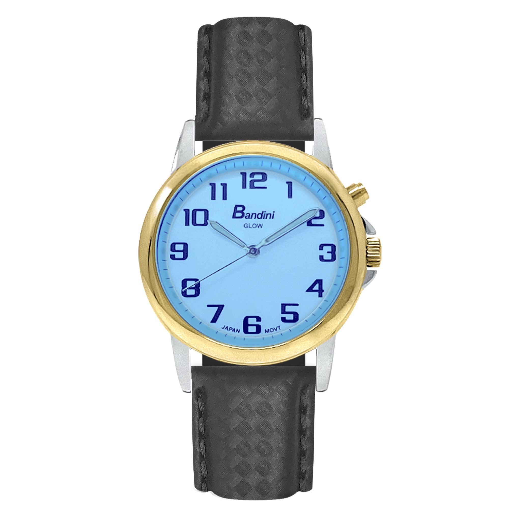 Bandini Mens Glow Watch - Carbon Fiber Leather Band - 38mm Analog Men's ...