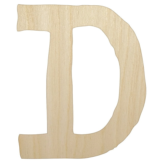 Letter D Uppercase Cute Typewriter Font Wood Shape Unfinished Piece ...