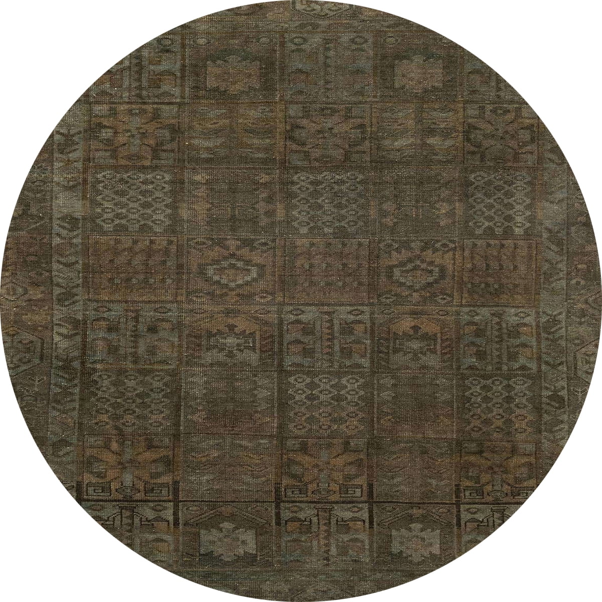 Ahgly Company Indoor Round Abstract Chocolate Brown Abstract Area Rugs ...