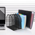 Luxshiny Desktop File Holder in Black Metal with Multiple Sections for ...