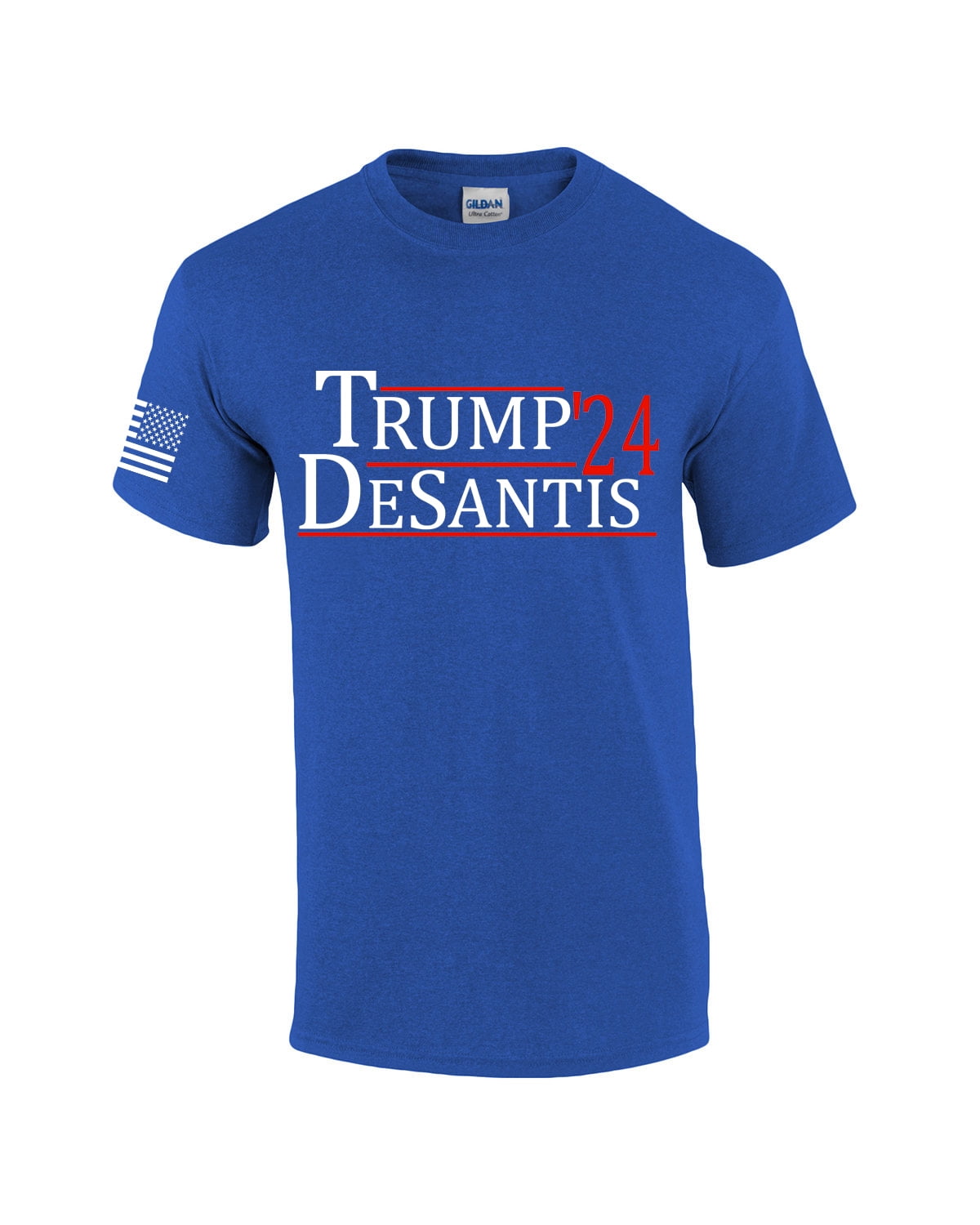 Trump DeSantis 2024 Presidental Election American Flag Sleeve Mens ...