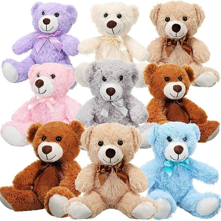 Zhanmai 9 Packs Teddy Bear Bulk 14 Inch Plush Teddy Bears Stuffed ...