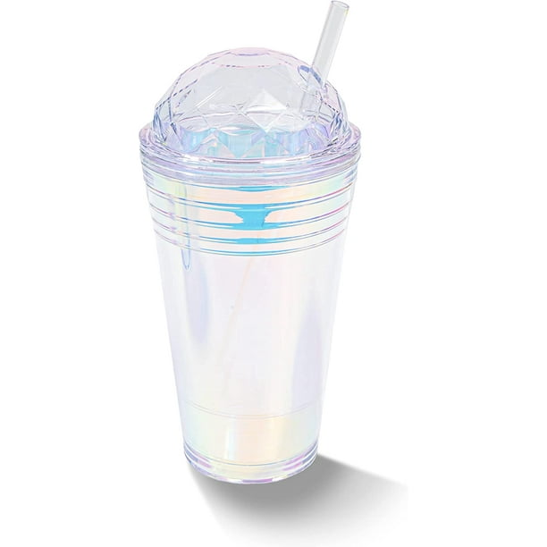 Shop Uwu Reusable Plastic Cup With Lid And Straw - Double Walled ...