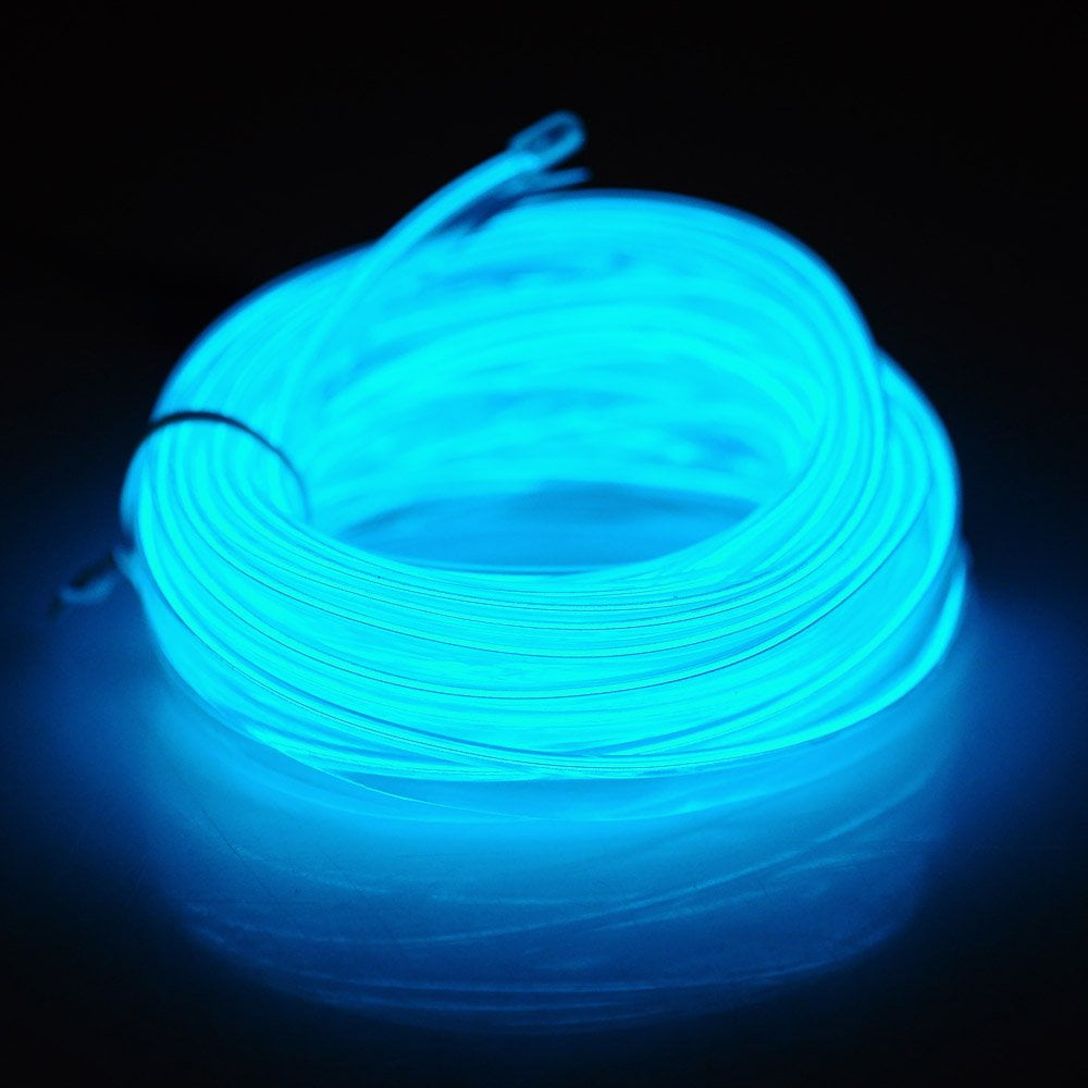ABALDI Ice blue EL Wire Neon Light Battery Powered Rope Lights for ...