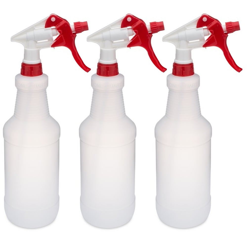 3 Pack Plastic Trigger Spray Bottle 32 oz Heavy Duty Chemical Resistant ...
