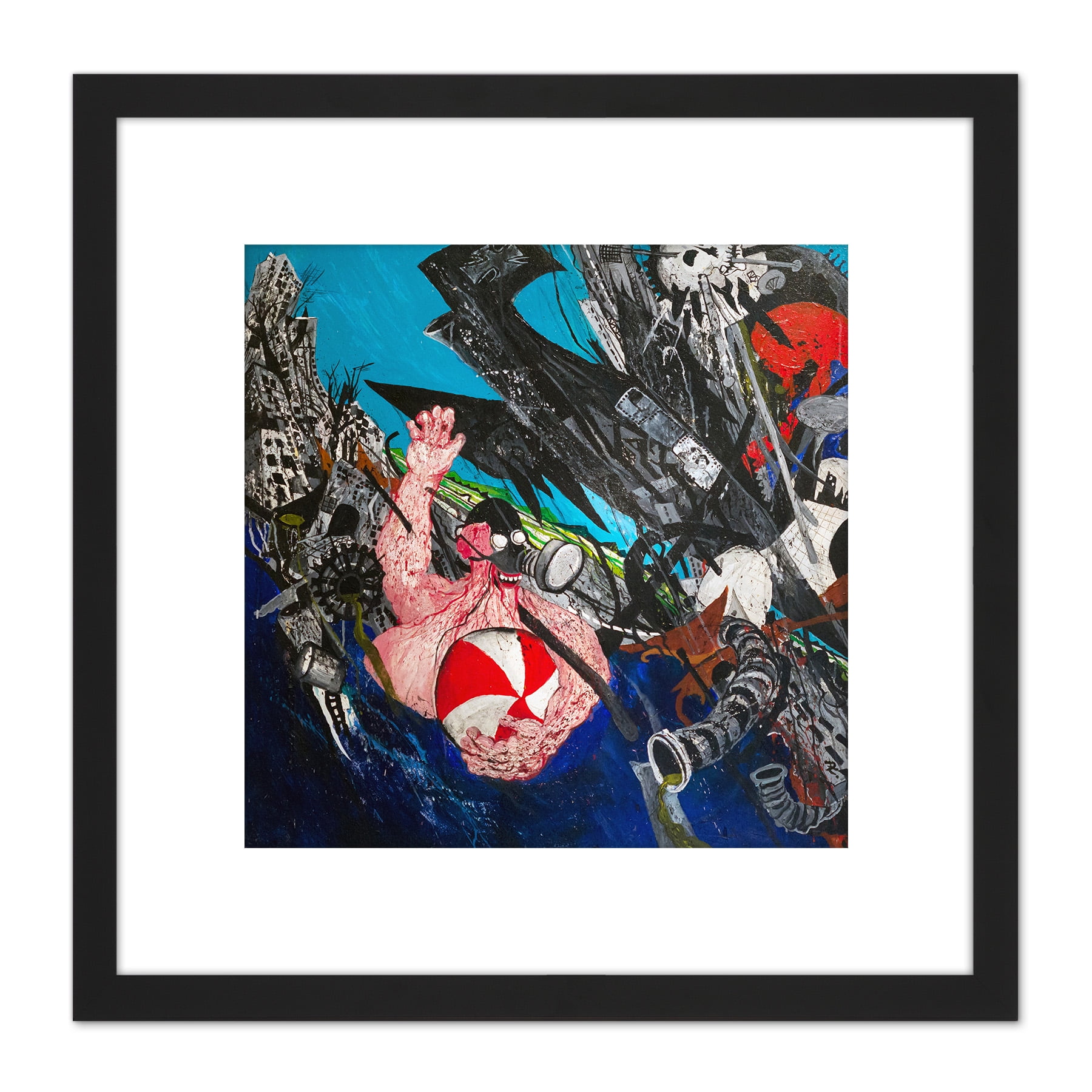 Guido Zingerl Biotop Painting 8X8 Inch Square Wooden Framed Wall Art ...