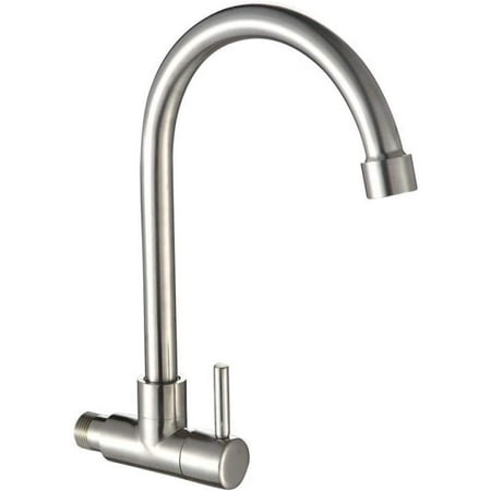 in-Wall Kitchen Faucet Stainless Steel Single Cold Water 360 Degree ...