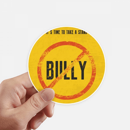 Logo No Bully Art Deco Fashion Sticker Round Wall Suitcase Laptop Label ...