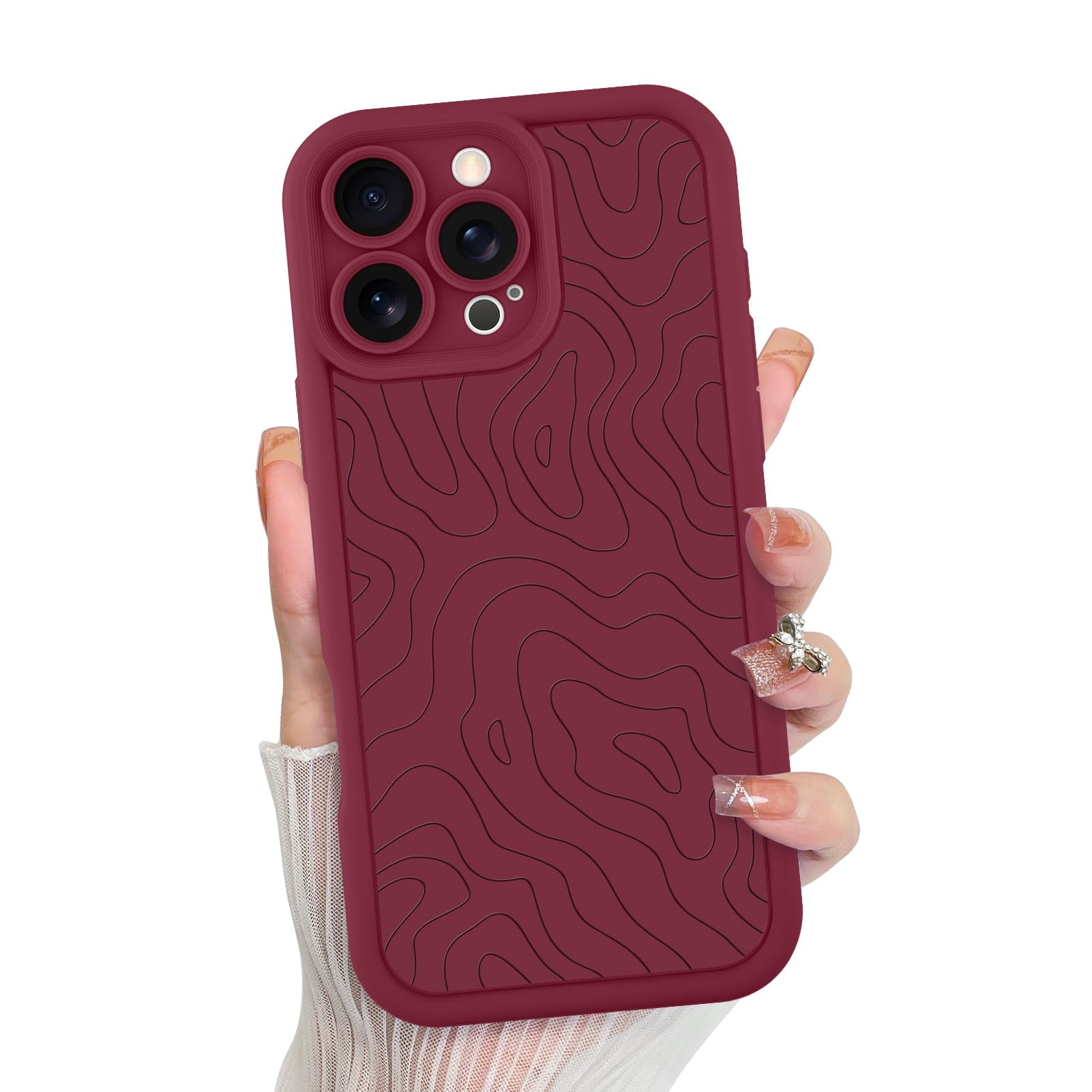 Funda de teléfono MZELQ para iPhone 16 Pro Max Silicone Red | Bodega ...