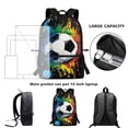 Binienty Soccer Graffiti Print 17 Inch Kids School Backpack Large ...