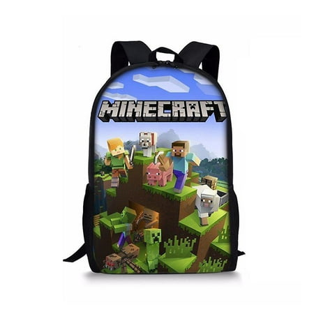 Minecraft Print Kids Backpack School Bag Children Travel Rucksack ...