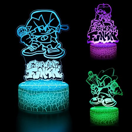 Friday Night Funkin 3D Illusion Table Lamp for Kids, 3 Patterns and 7 ...