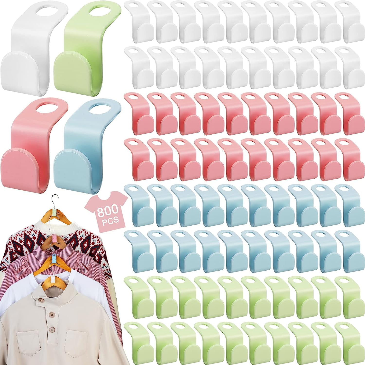 Clothes Hanger Connector Hooks 4 Colors Cascading Hanger Hooks Heavy ...