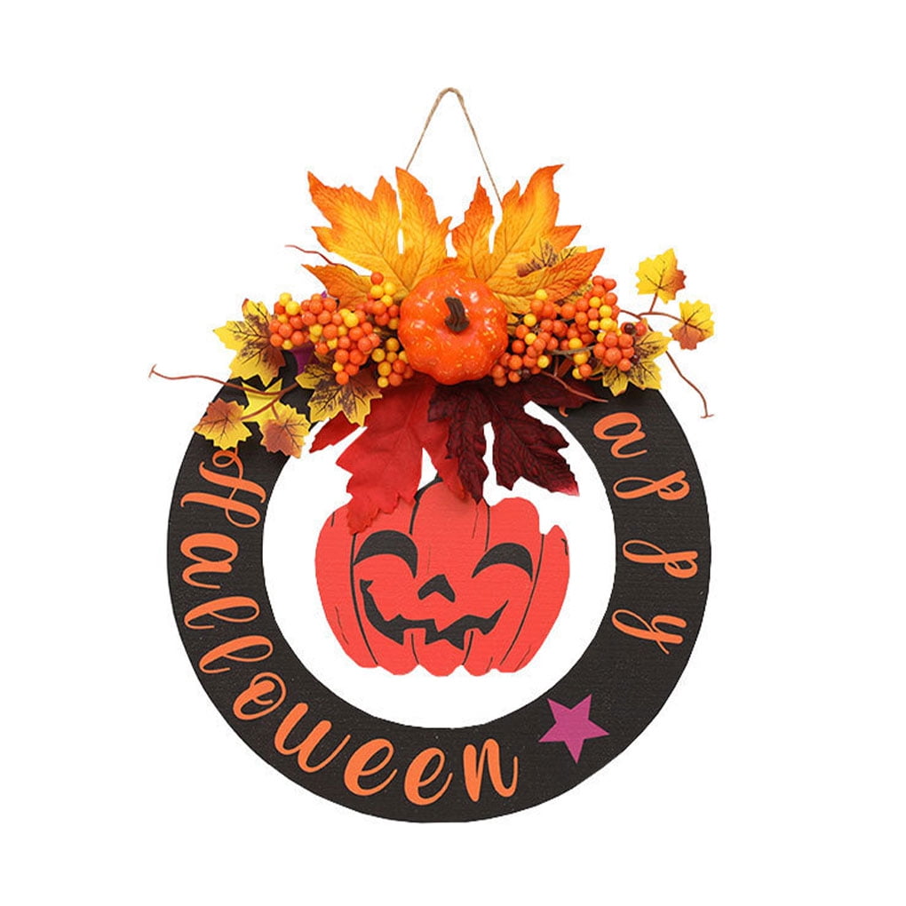 Inteprter Guirnalda de calabaza de Halloween, hojas de arce, conos de ...