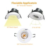 Popanu 3 inch Gimbal Recessed LED Light, White Trim, IC Rated, Dimmable ...