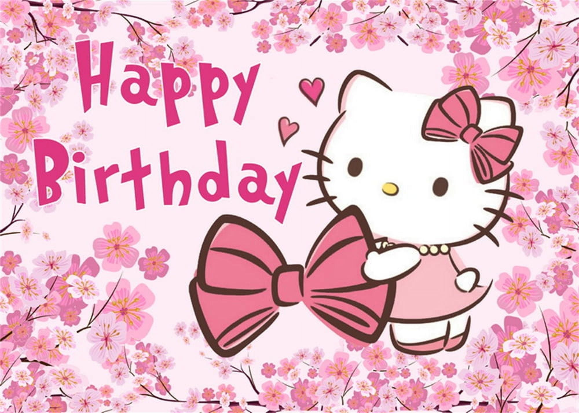 150x90cm Hello Kitty Theme Photography Cartoon Backdrop Birthday Party Decor Cartoon Photo Background Party Banner Supplies