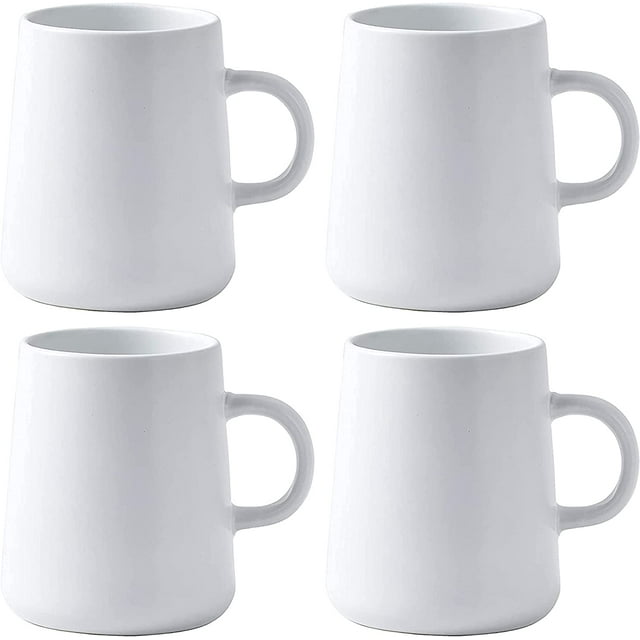 Bruntmor Modern Matte Large 16 Oz Ceramic Coffee Mug Set Of 4 Cups For ...