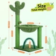 Cat Tree Upgraded with Brush 33 Inch Cactus Tower with Hammock and ...