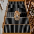 Black Stripes Stair Treads Non Slip for Steps Classic Minimalist Stripe ...
