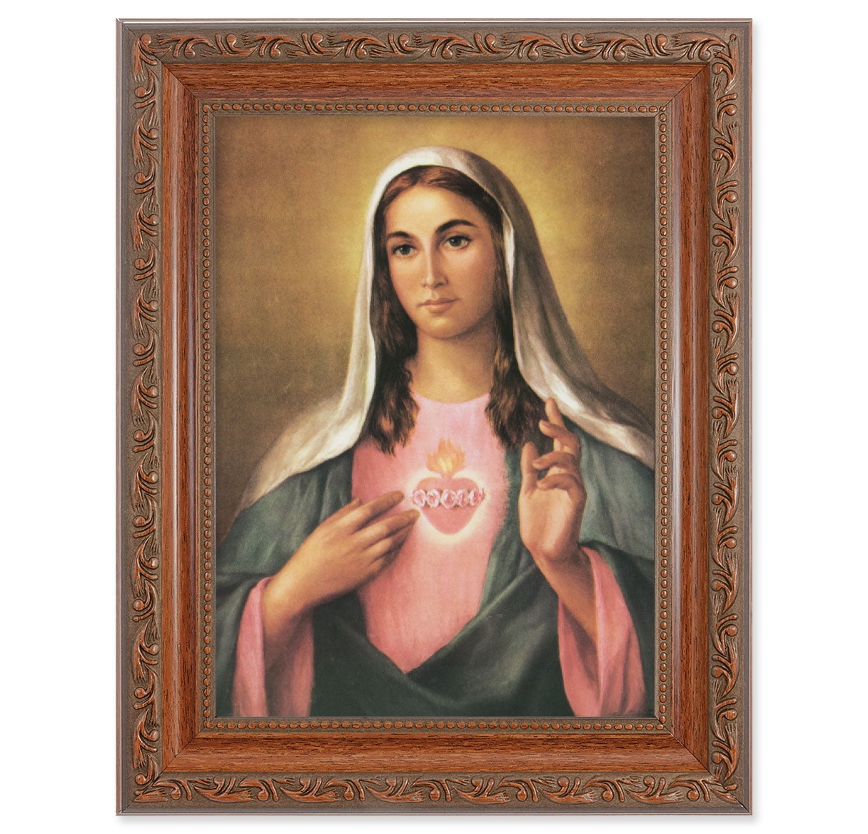 Immaculate Heart of Mary Picture Framed Wall Art Decor Medium, Antiqued ...