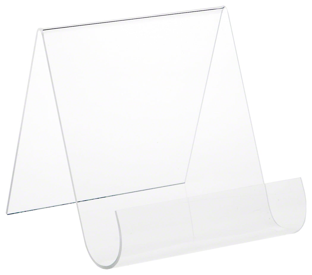 Plymor Clear Acrylic Flat Back Display Easel With Rounded Front, 8" H x ...