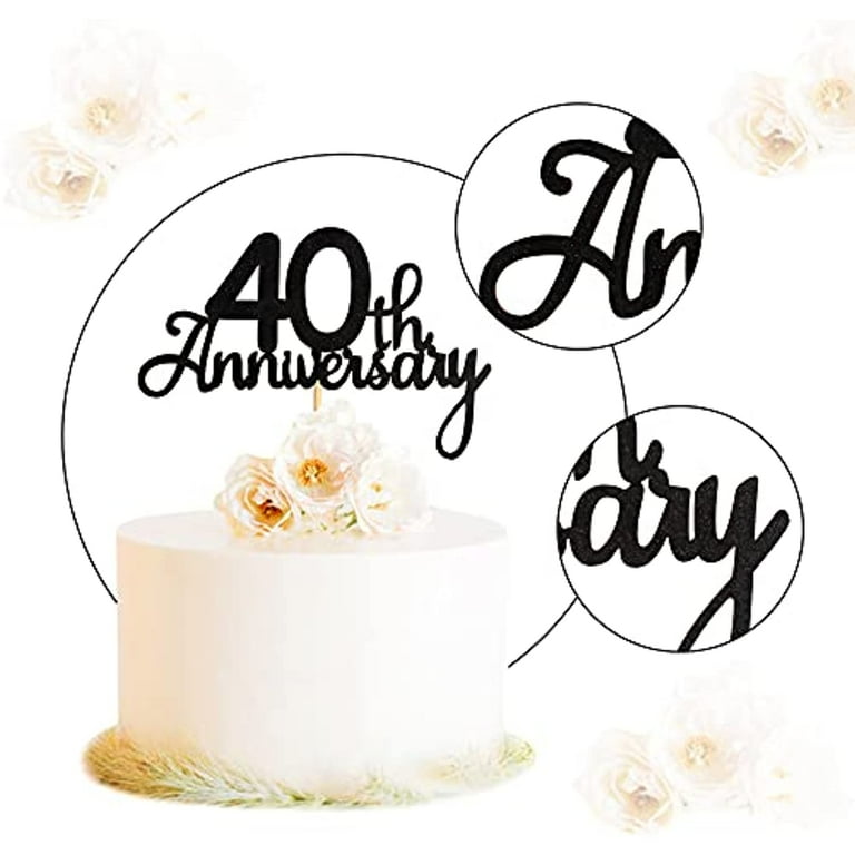 40th Anniversary Cake Toppers