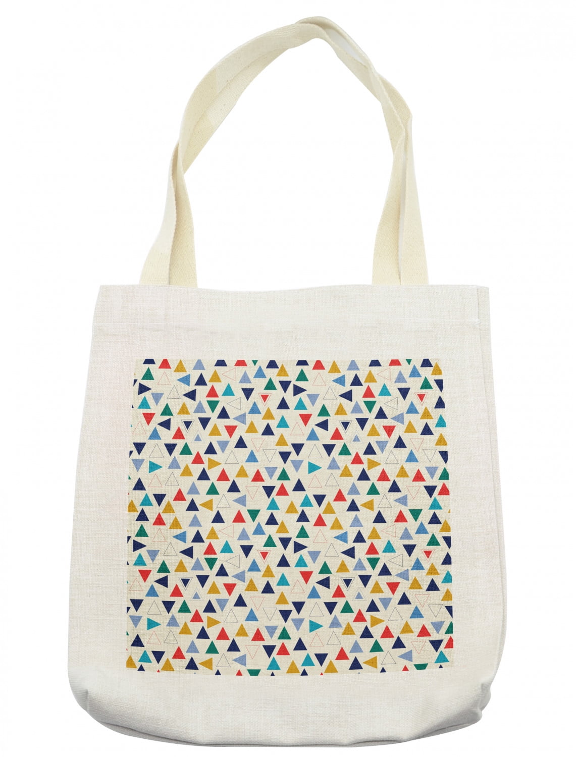 Geometric Tote Bag, Colorful Simplistic Triangles Contour Forms ...